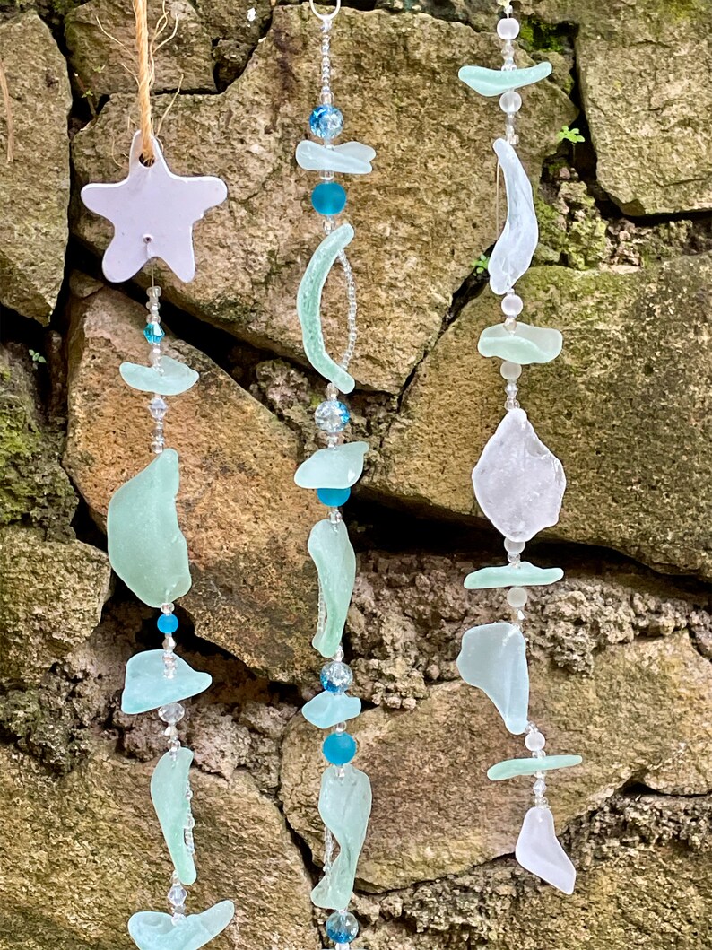 Sea Glass Strings / Beach Lover Gift / Ocean Decor / Unique - Etsy