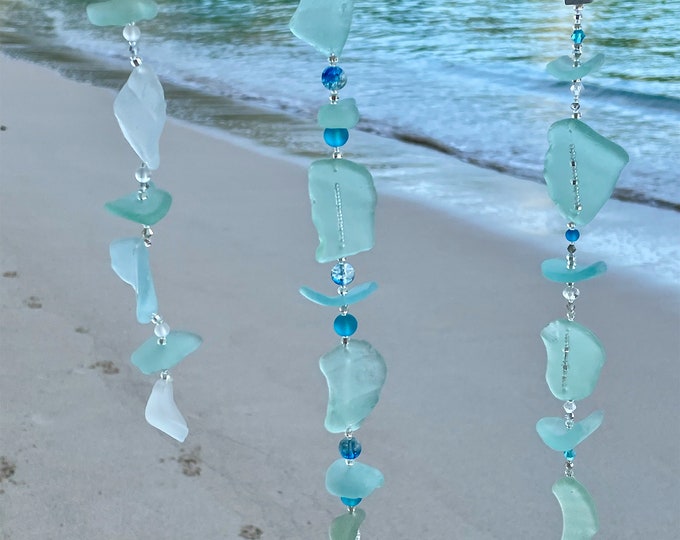 Sea Glass Strings / Beach Lover Gift / Ocean Decor / Unique Gift From ...