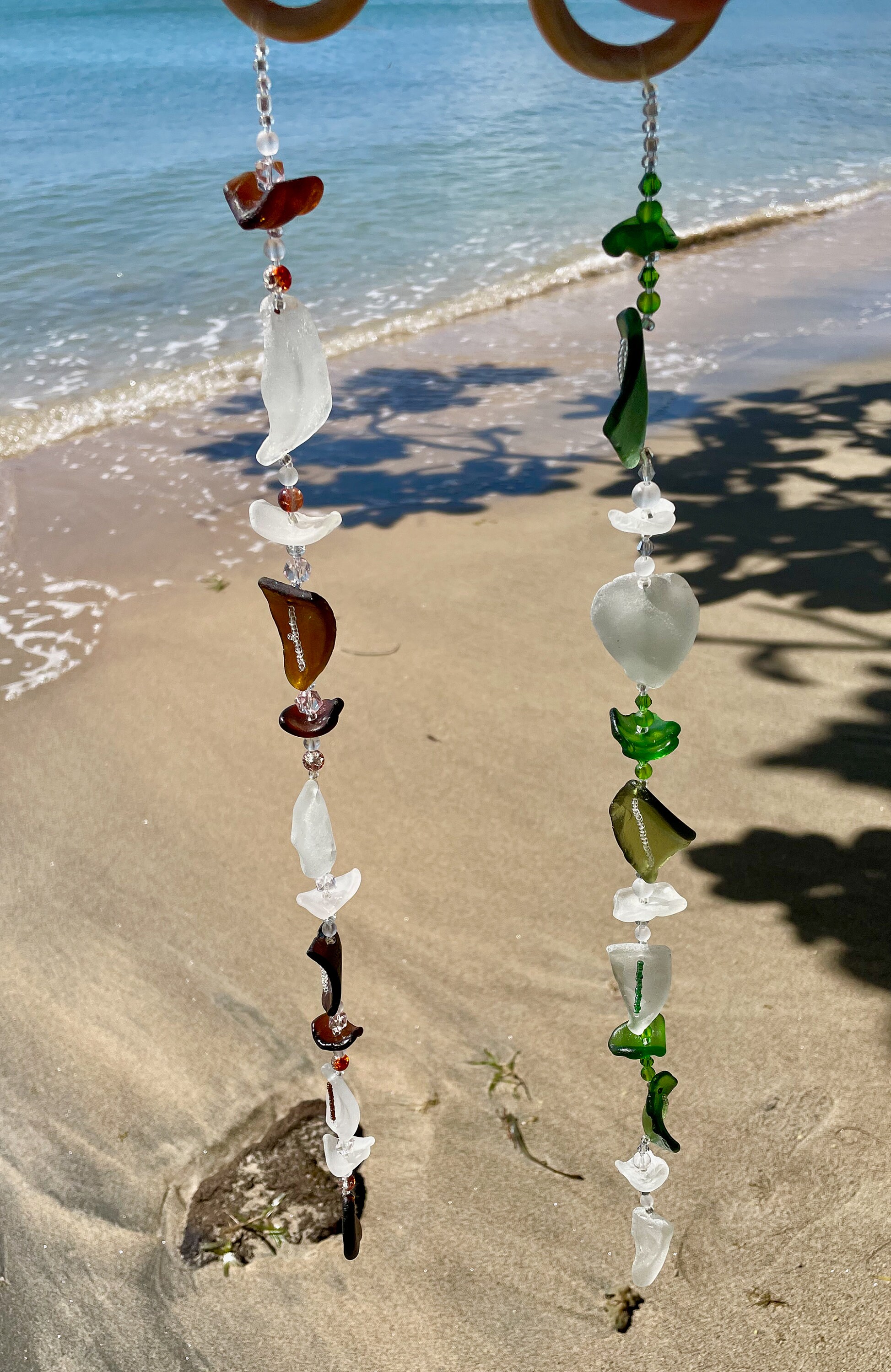 Beach Glass Strings / Beach Lover Gift / Ocean Decor / Unique Gift From ...