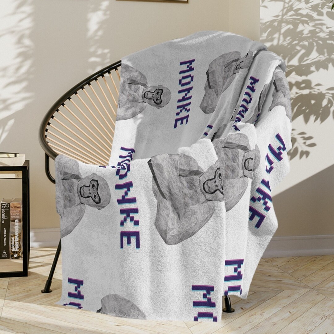 Gorilla Tag Velveteen Blanket Featuring Arcade-style Lettering and the ...