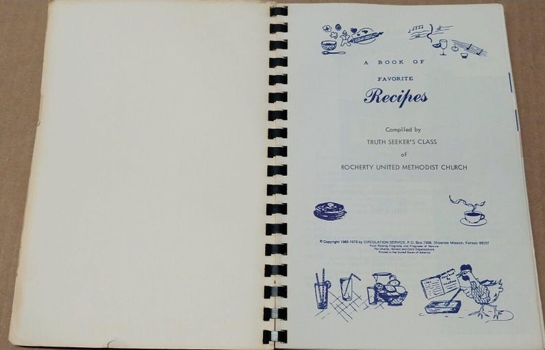 Cookbook 70s 80s Rocherty United Methodist Church Recipes Kansas ...
