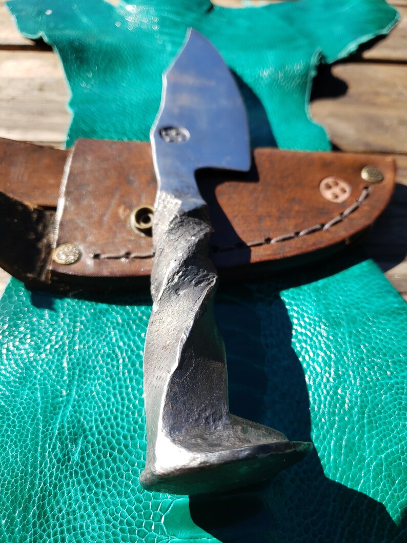 Hand Forged Twisted Railroad Spike Handle Knife - Etsy