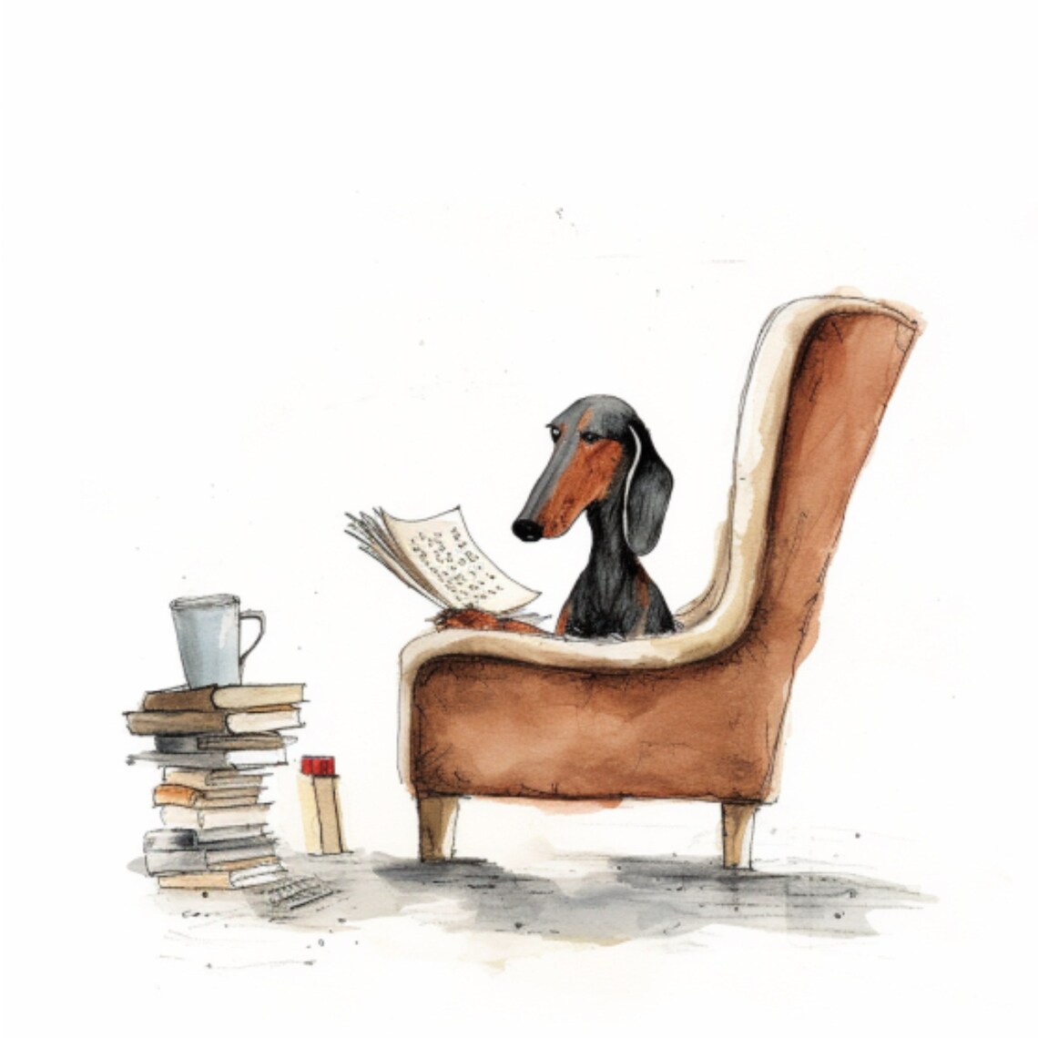 This Gorgeous Dachshund Reading in His Cozy Chair Will Bring a Touch of ...