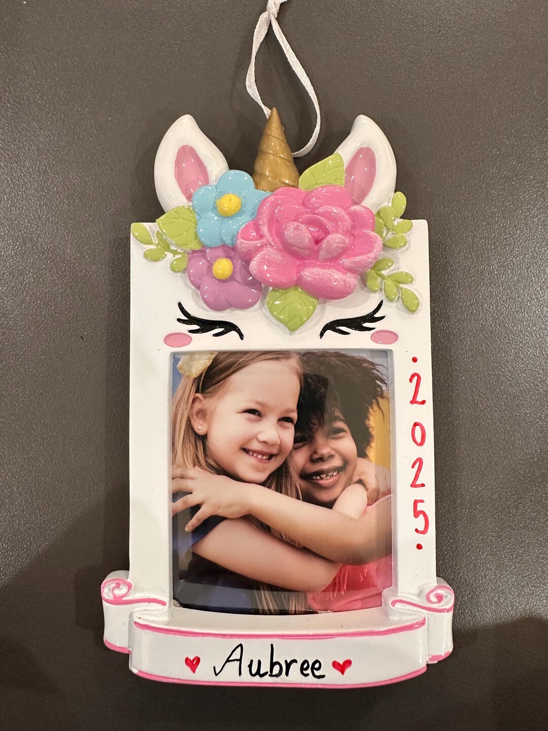 Unicorn Picture Frame Personalized Christmas Ornament - Etsy