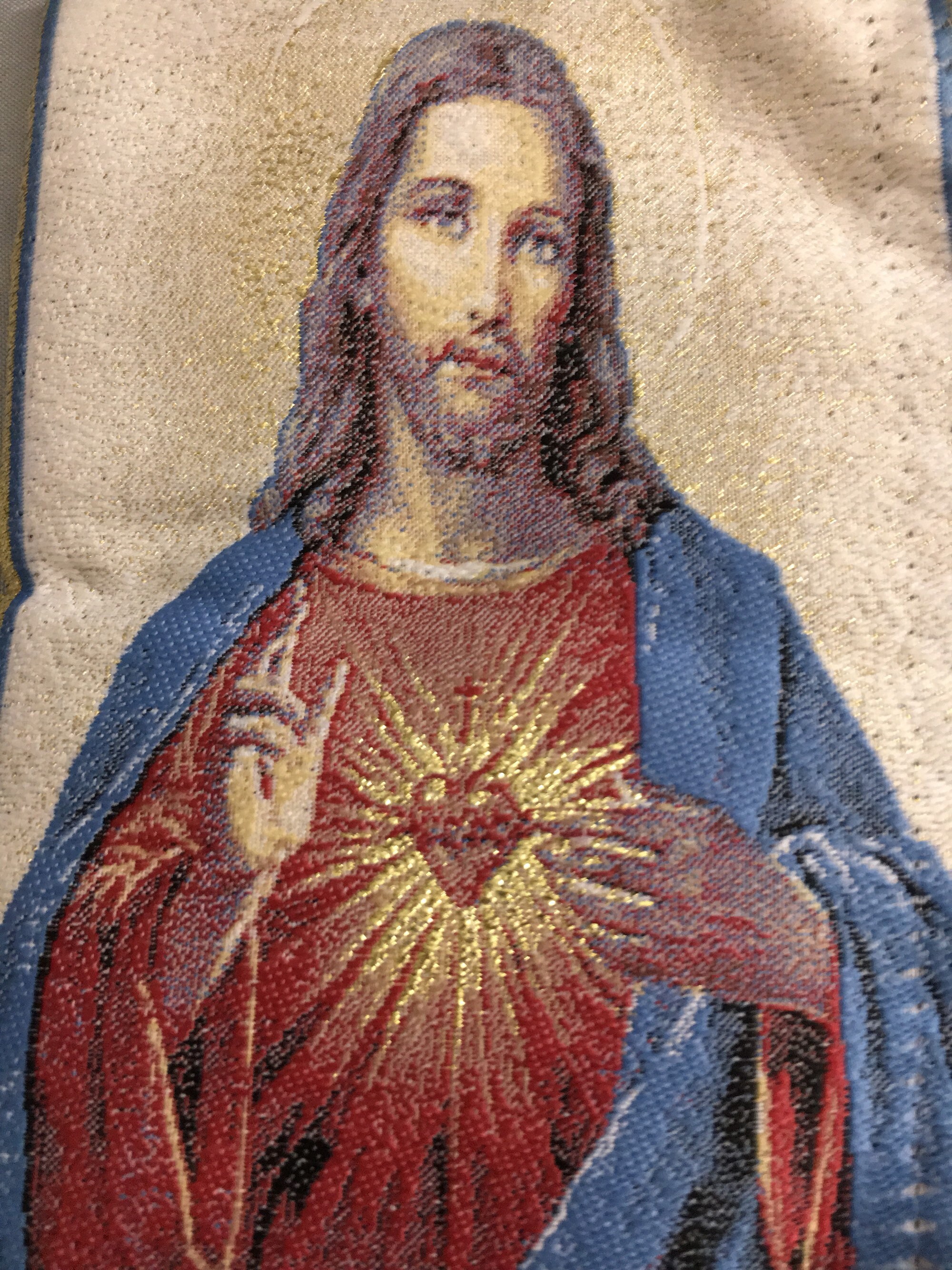 Jesus Madonna Child Catholic Icon Gold Rosary Pouch 2 Sided Zippered ...