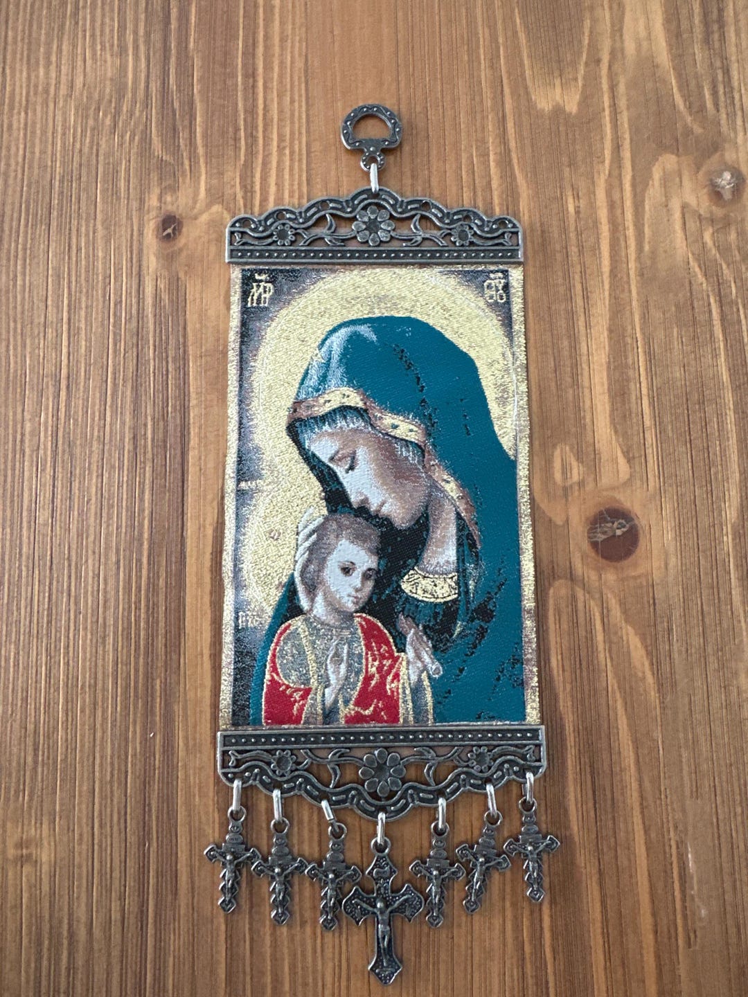 Our Lady Jesus Madonna Child Wall Tapestry Hanging Catholic Icon ...
