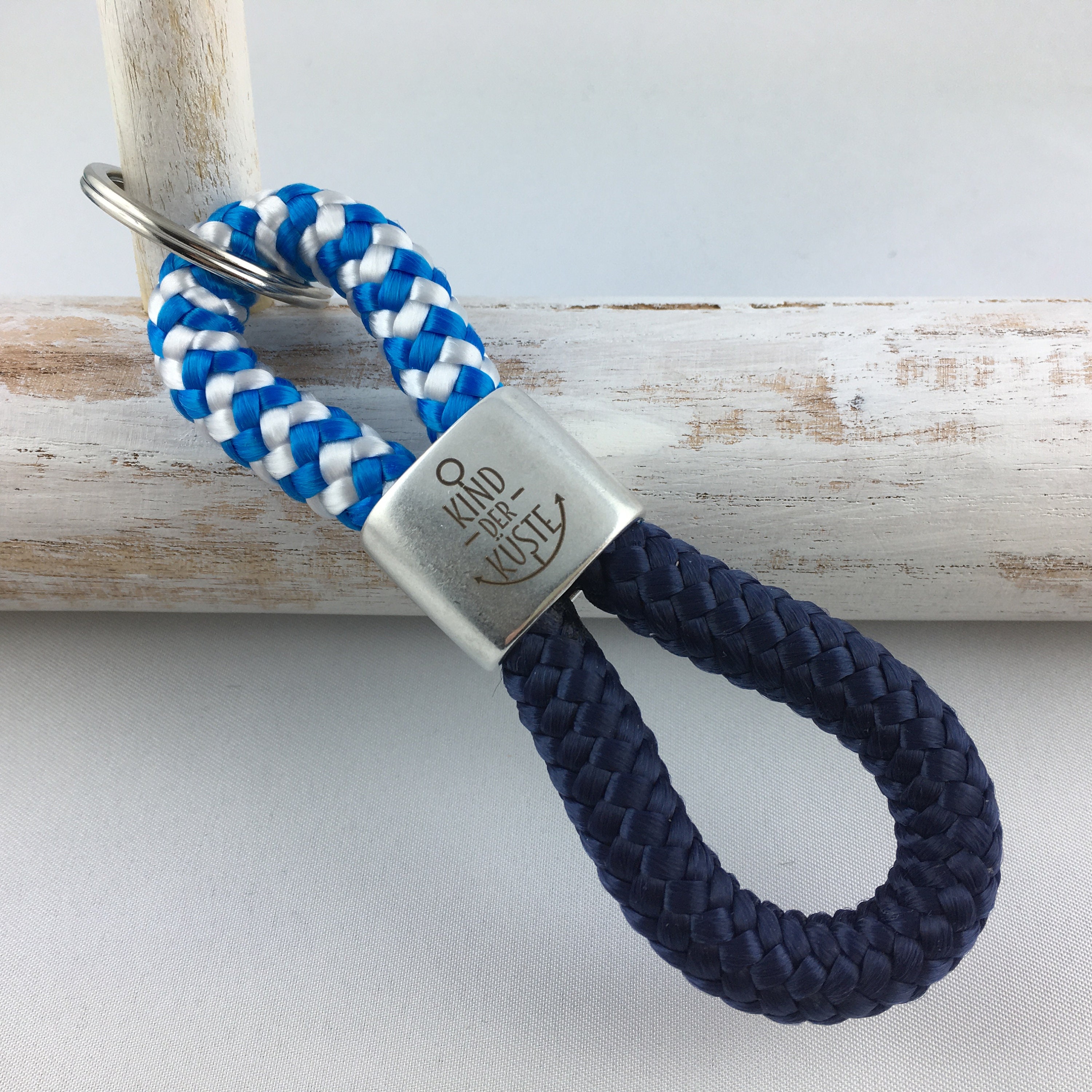 Keychain Made of Sail Rope With Silver-plated Intermediate - Etsy UK