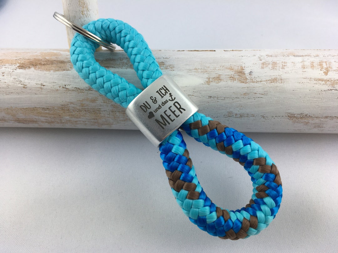 Keyring Made of Sailing Rope With Silver-plated Intermediate Piece With ...