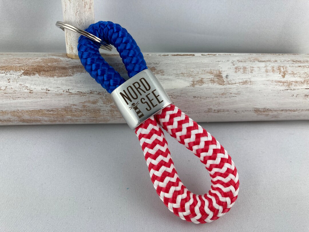 Keyring Made of Sailing Rope With Silver-plated Intermediate Piece With ...