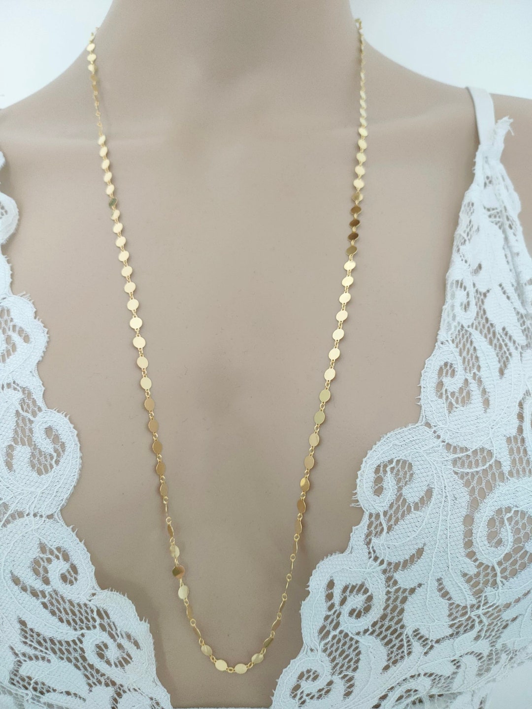 Women's Gold-plated Silver Necklace With Sticker Chains - Etsy