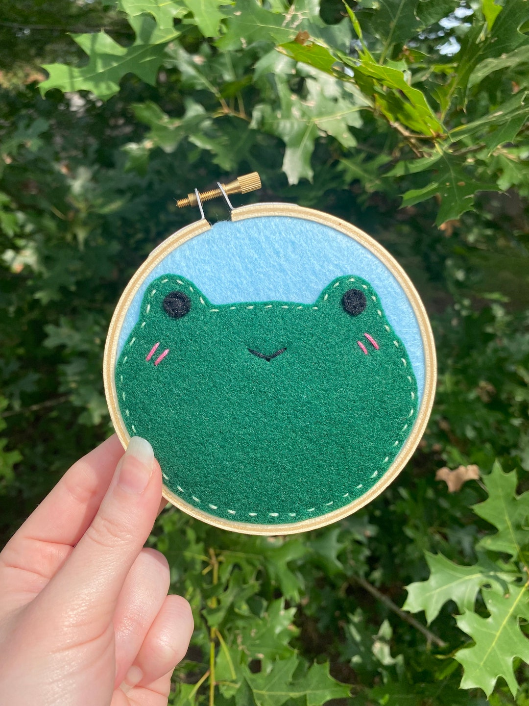 Blushing Frog Felt Portrait Wall Art - Etsy