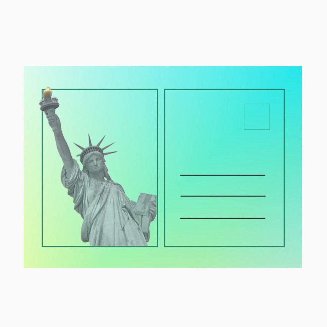 250 Statue of Liberty Postcards - Full Back - 6" X 4" - Etsy
