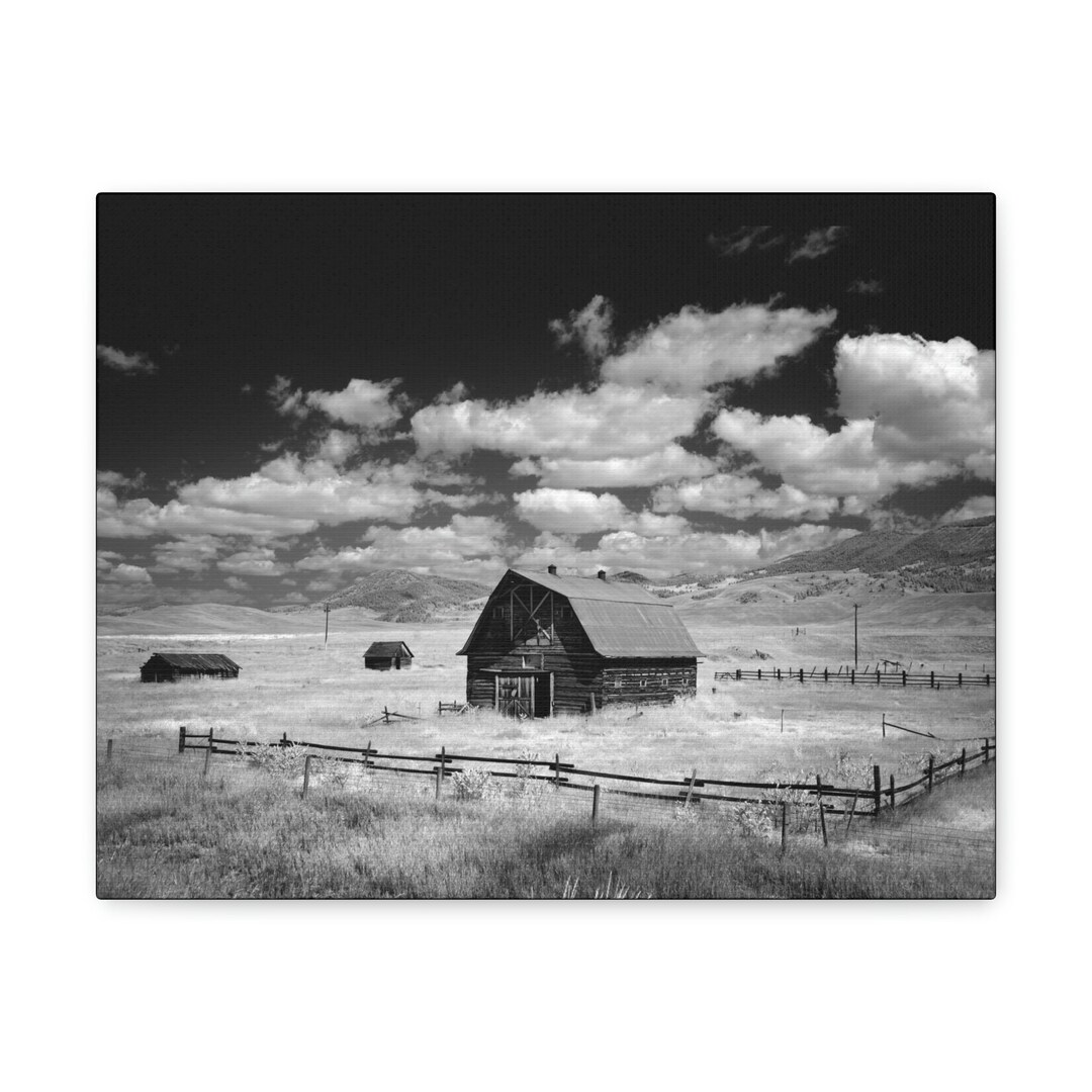 Infrared Photo of Barn in Rural Montana USA Gallery Wraps - Etsy