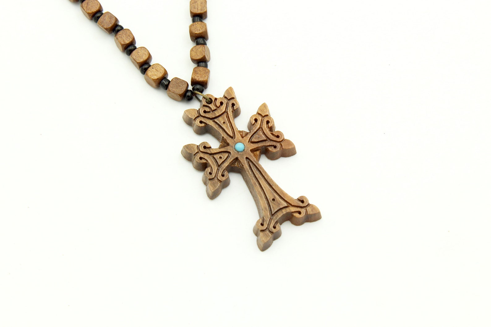 Neck Cross Made of Wood Wooden Cross Pendant Carved Wooden - Etsy