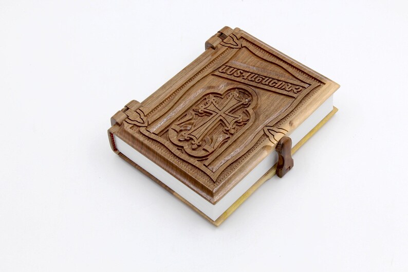 Holy Bible Wood Cover English Holy Bible Handmade Walnut | Etsy