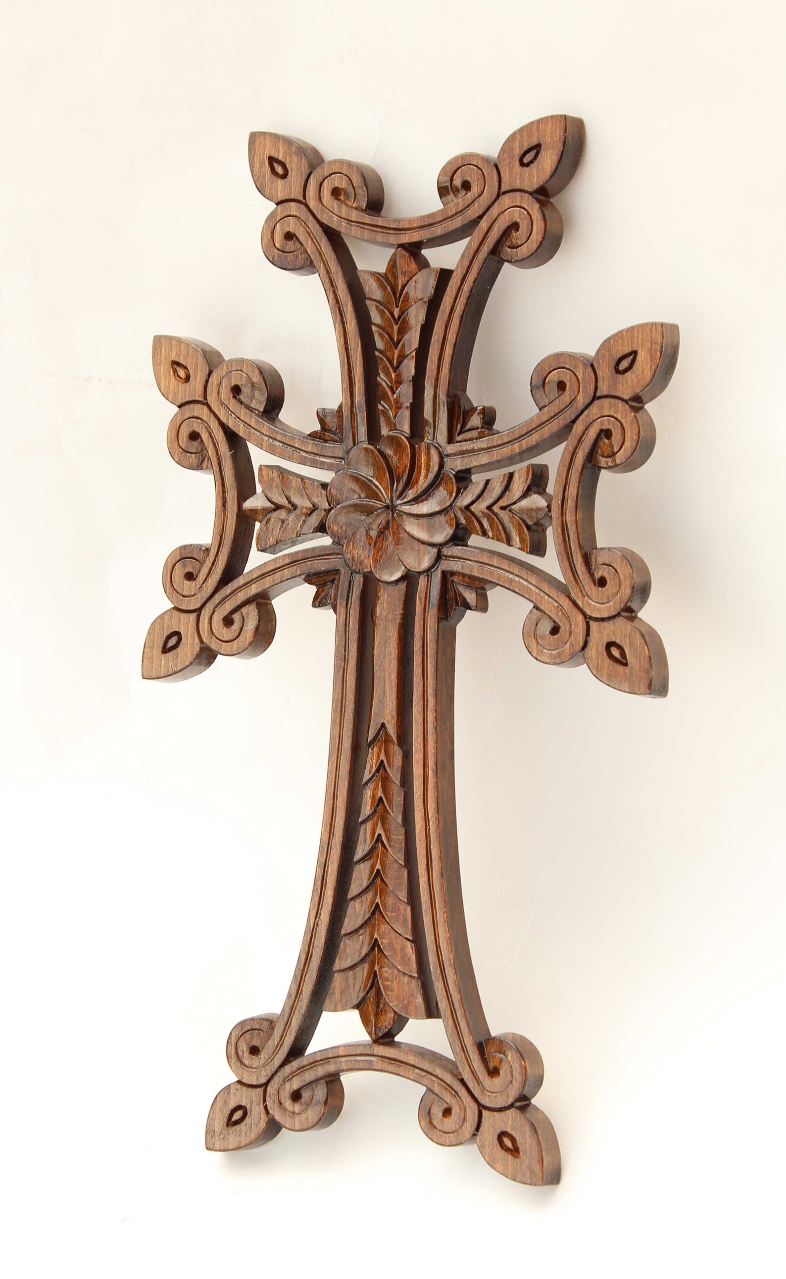 Cross Wooden Wall Decor 15 Inches Hand Made Walnut Wood | Etsy