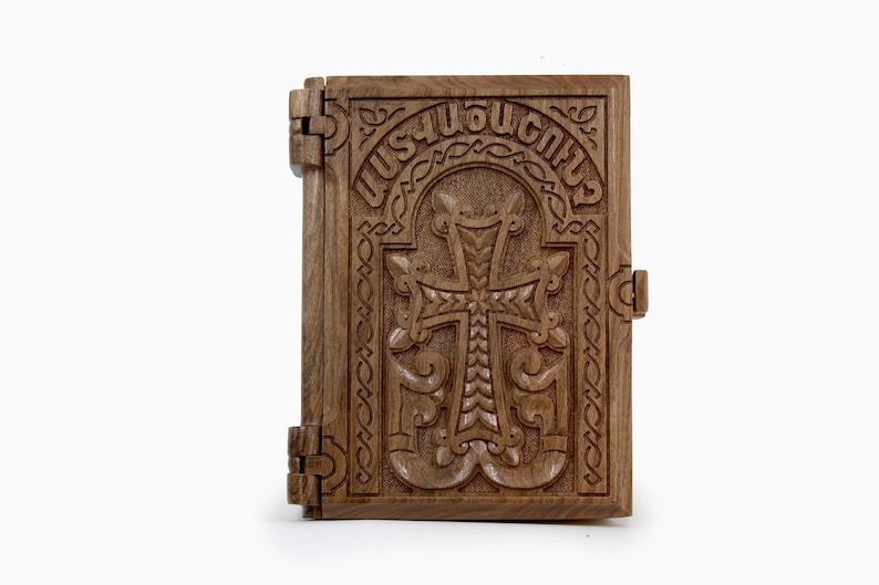 Holy Bible Wood Cover English Holy Bible Handmade Walnut - Etsy