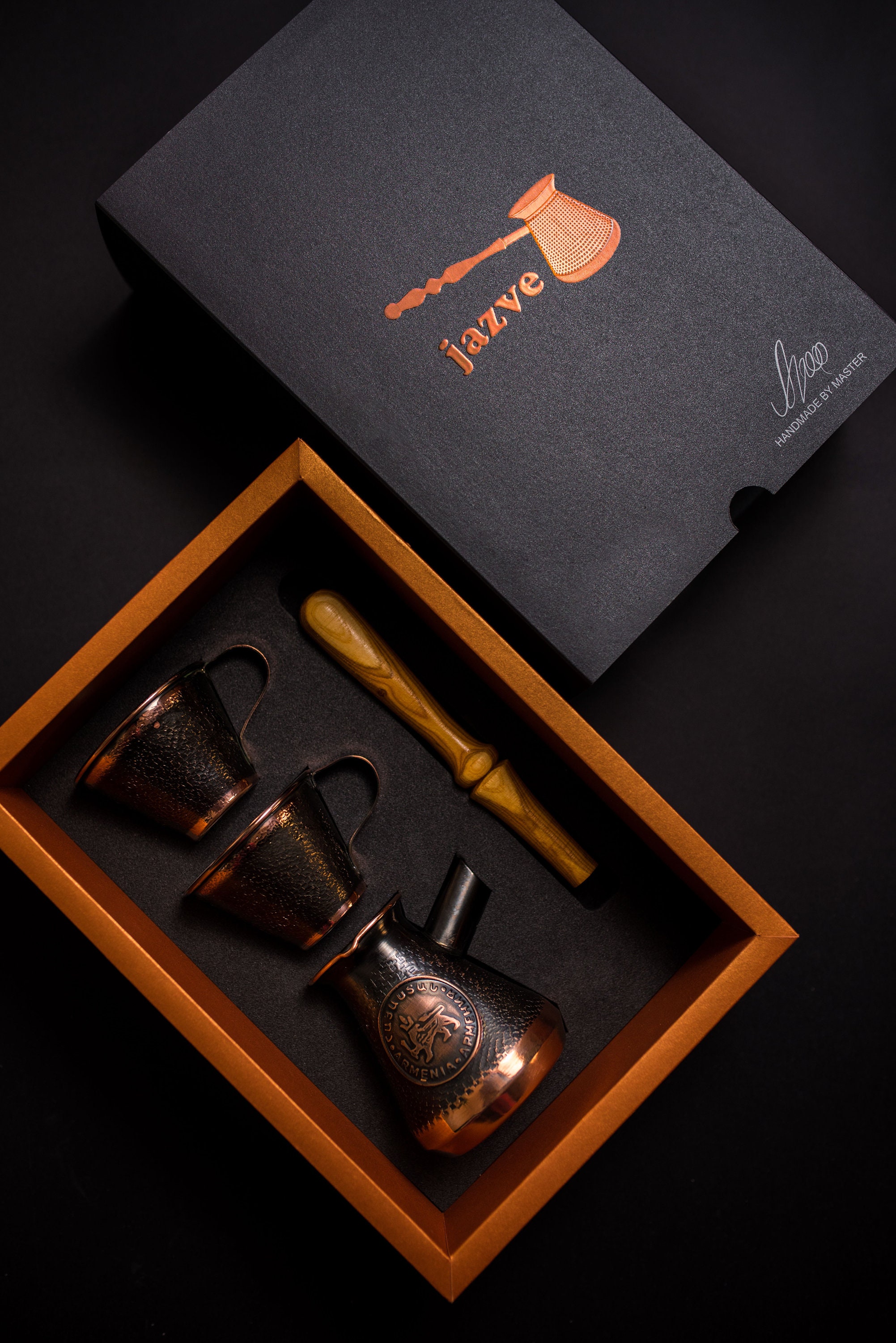 ARMENIAN Jazve and Two Cups Jazzve Cezve Ibrik Jezve - Etsy