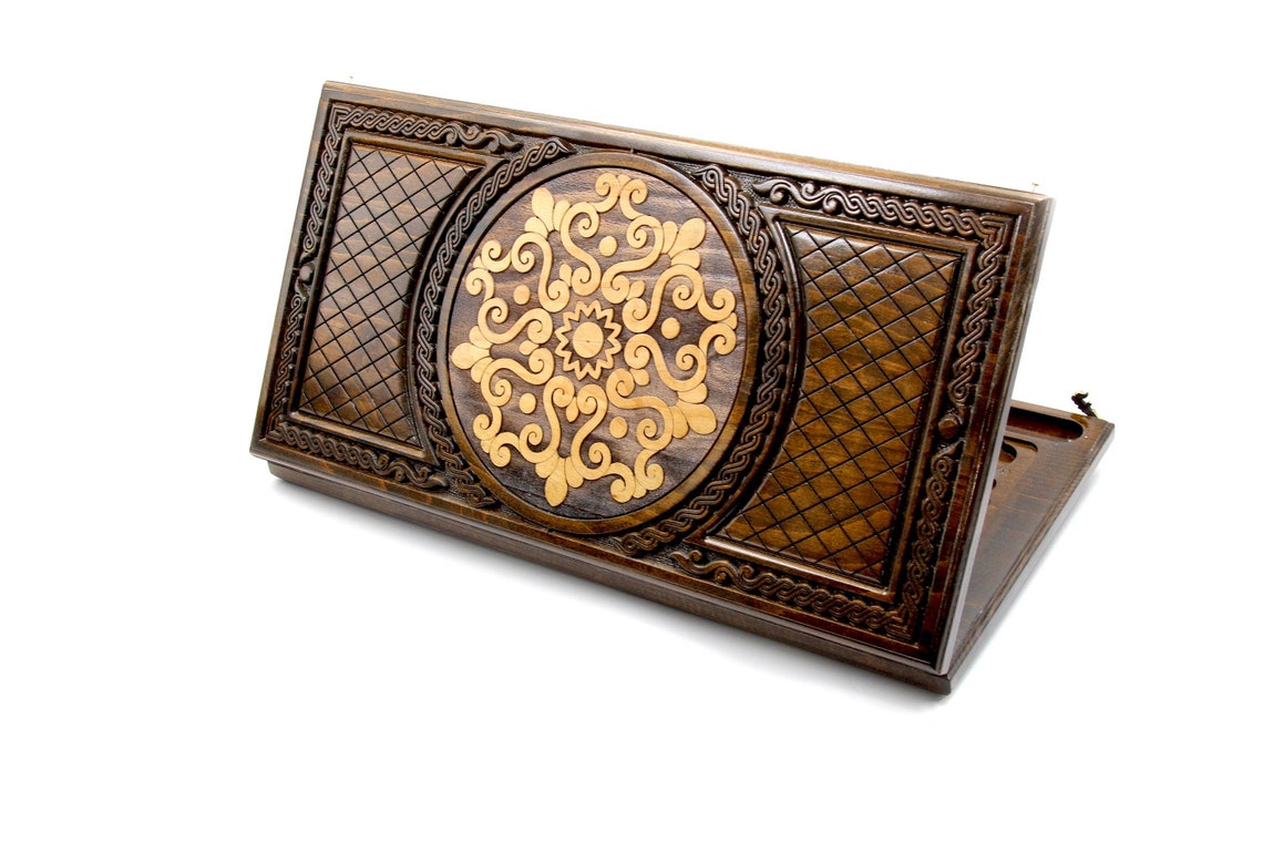Carved Armenian BACKGAMMON Set BOARD GAME Handmade - Etsy