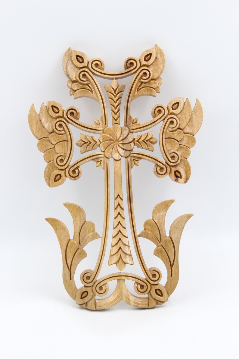 Cross Wooden Wall Decor 10 Inches Hand Made Walnut Wood ARMENIA ...