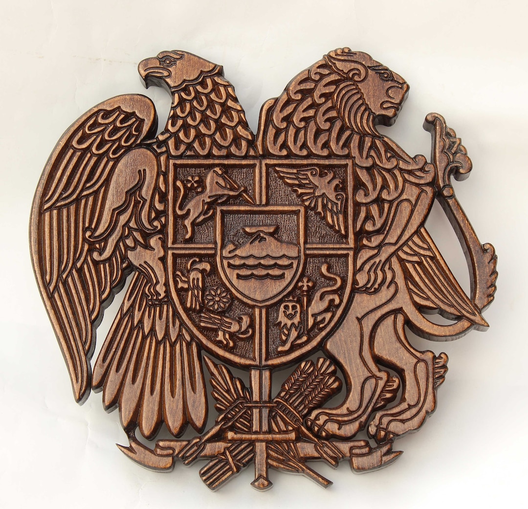 Armenian Handmade Wood Coat of Arms Handwork Walnut Wall Decor Art Gift ...