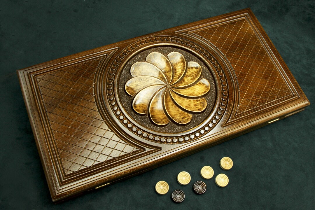Backgammon Set Handmade Wooden Backgammon Board Armenian Carved ...