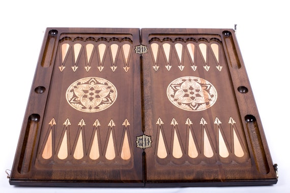 Wooden BACKGAMMON Set Big BOARD GAME Armenian Wood Nardi | Etsy