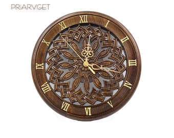 Armenian Handmade Wood Carving Decor Clock for Wall Handwork | Etsy