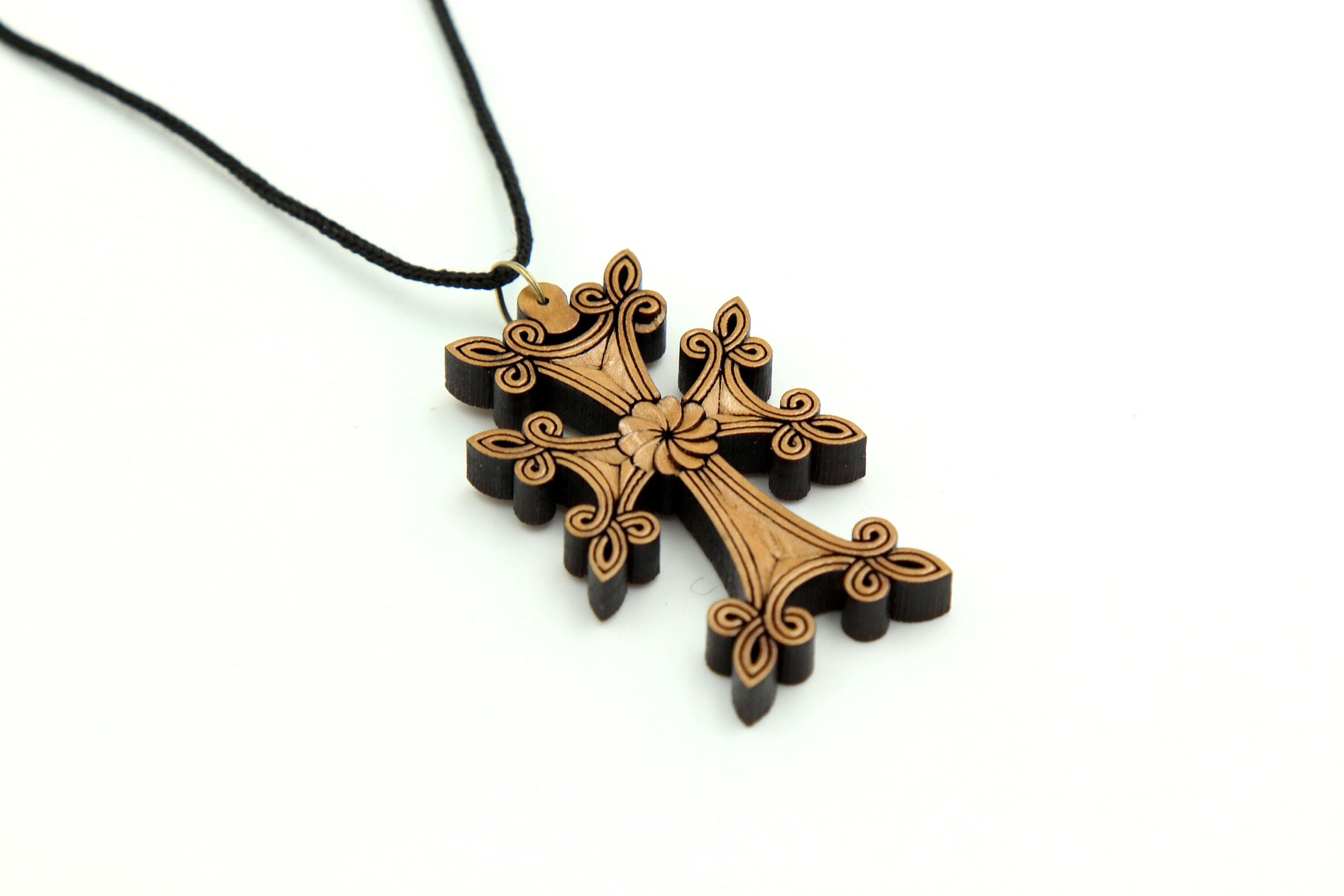 Hand Carved Cross Pendant Neck Cross Made of Wood Wooden | Etsy