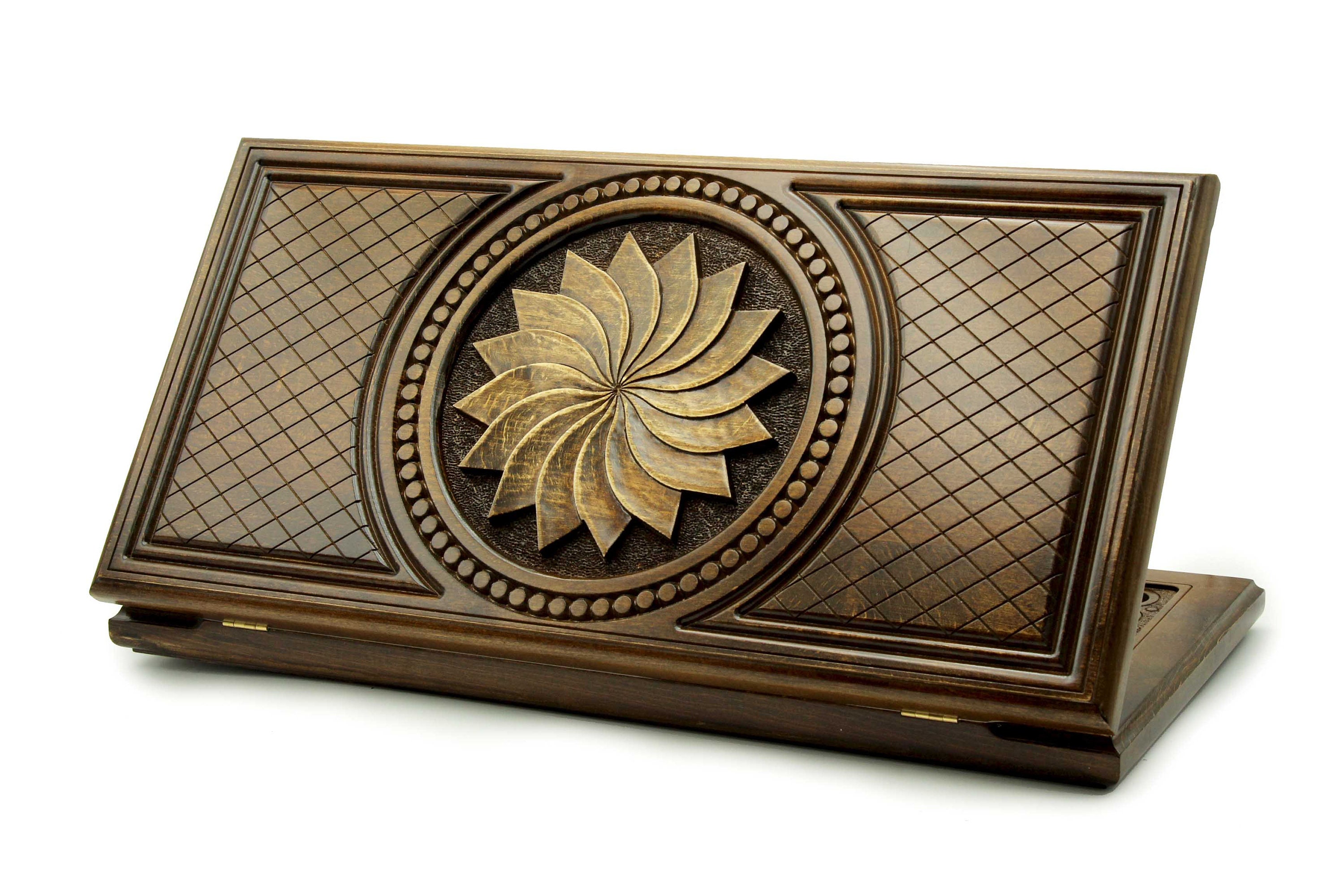 Backgammon set Wooden backgammon board Armenian carved | Etsy