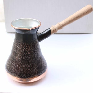 Jezve 6-7 Cups 18 Oz Copper Turka Turkish Coffee Pot Maker Cezve Ibrik ...