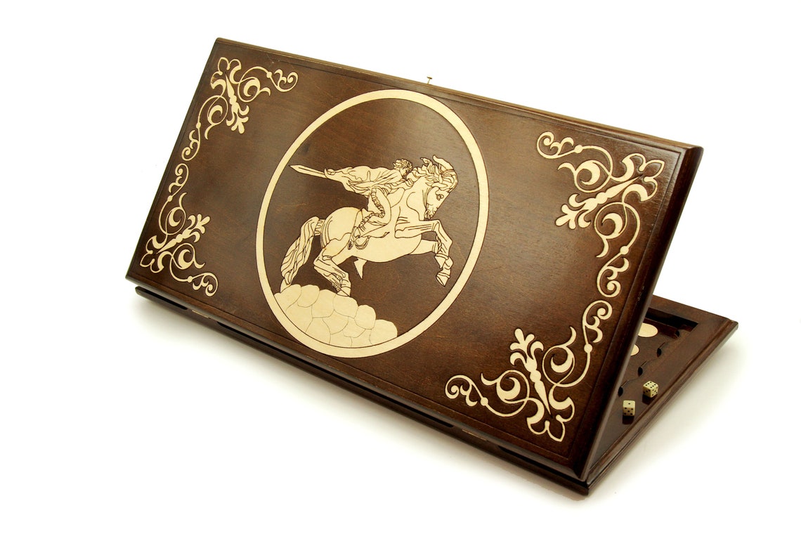 Wooden BACKGAMMON SET Armenian NardiPersonalized Board Game | Etsy