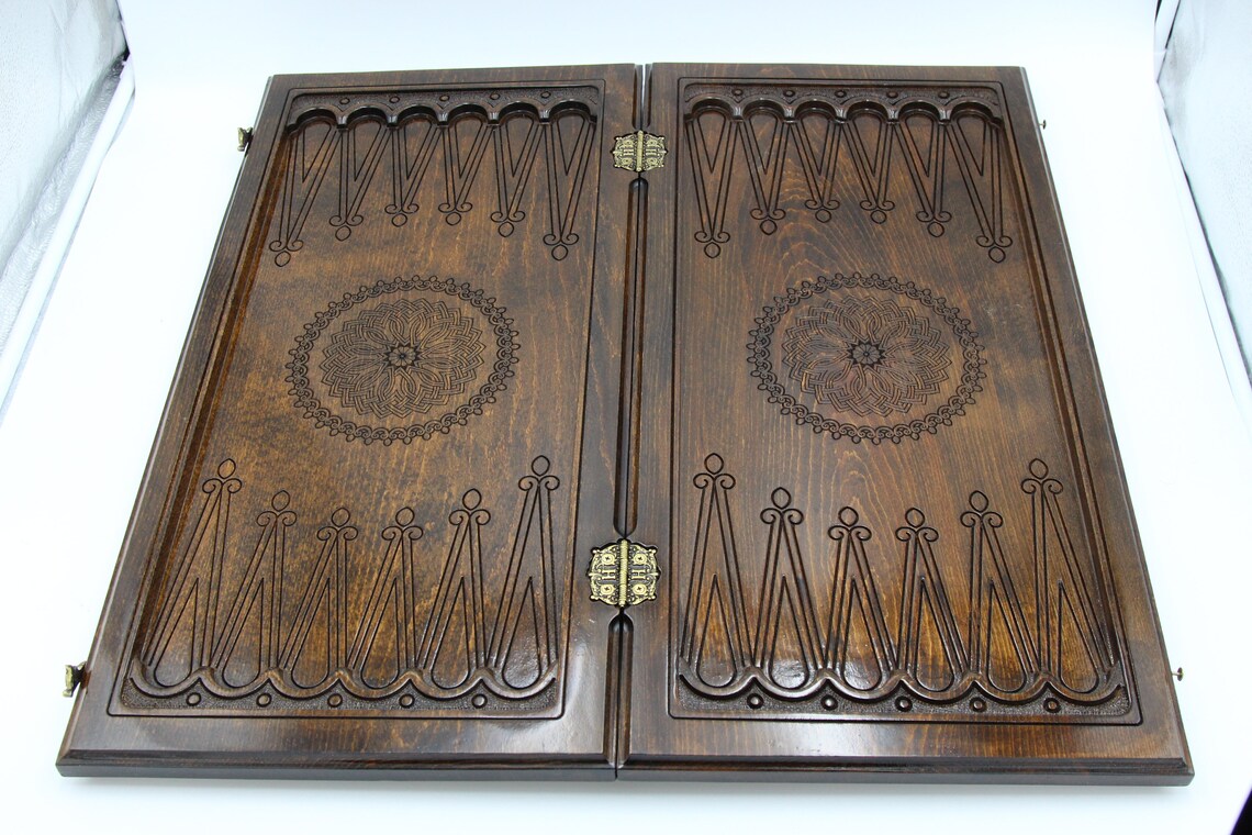 Wooden BACKGAMMON Set Carved BOARD GAME Handmade Armenia | Etsy