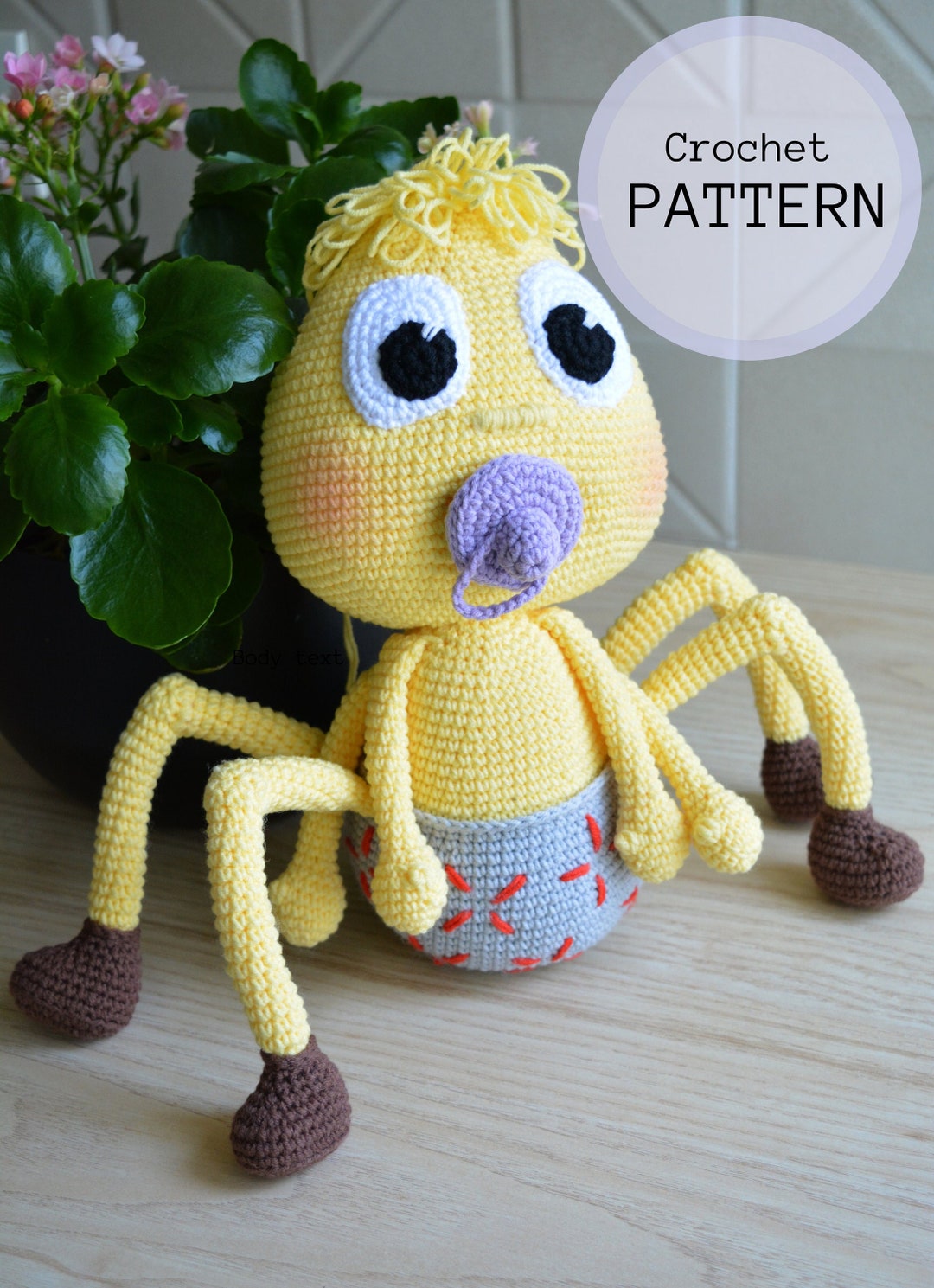 SPINNI the Little Spider Crochet PATTERN - Spider Toy, Crochet ...
