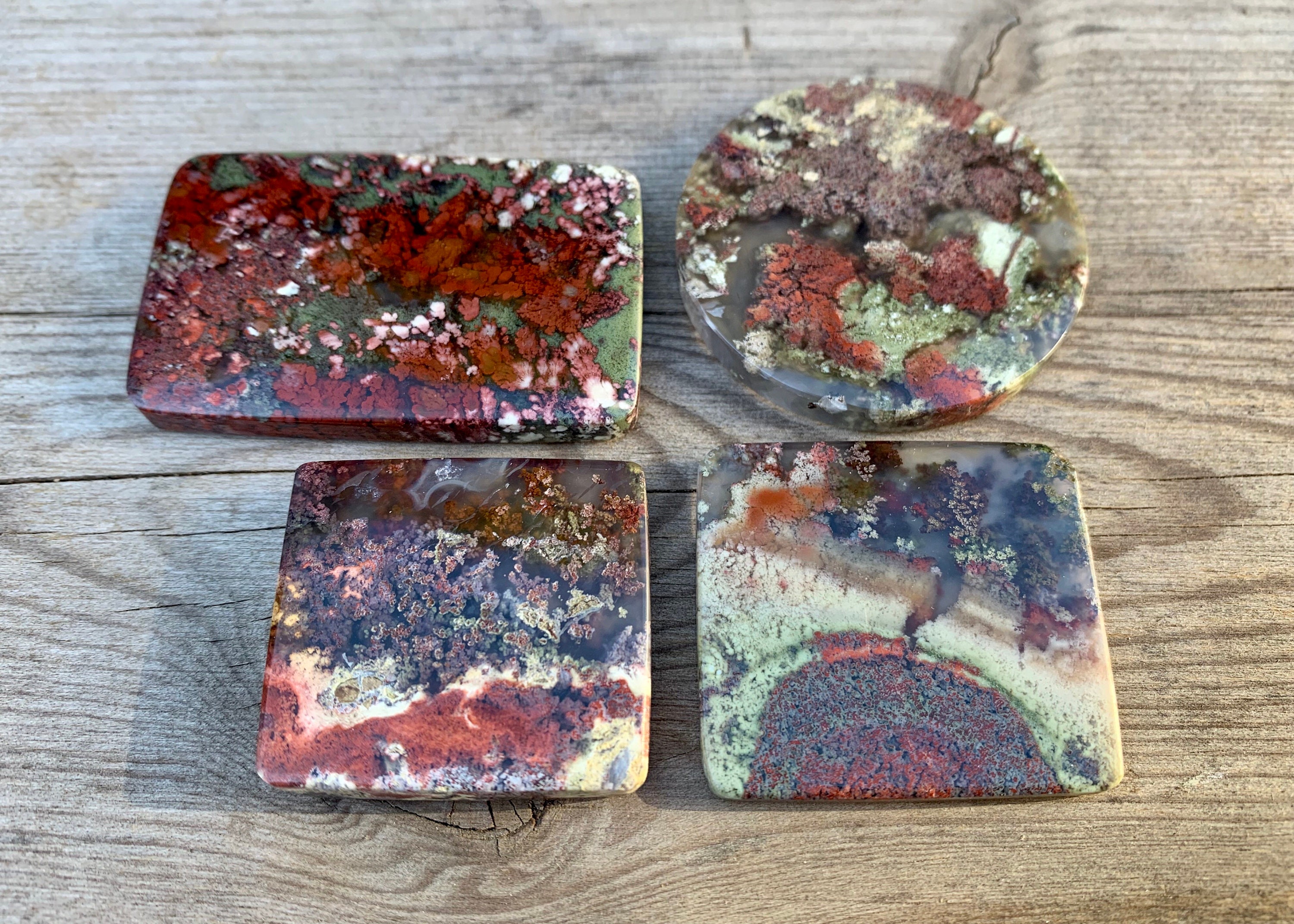 Scenic Quartz Cabochon Natural Smooth Polished Landscape Quartz ...