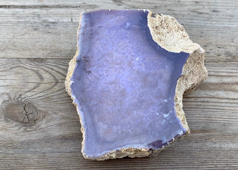 Burro Creek Agate Rough Specimen Medium Sized Natural Purple Burro Creek Agate Front Polished ...