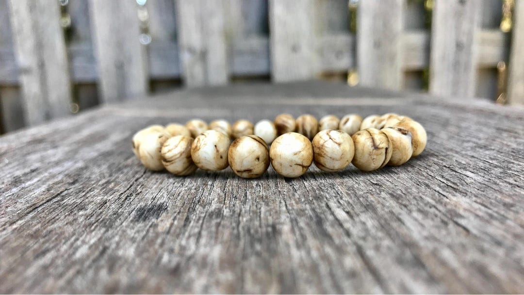 Conch Shell Bracelet Graduated 7-9mm White Brown Conch Shell Beaded ...