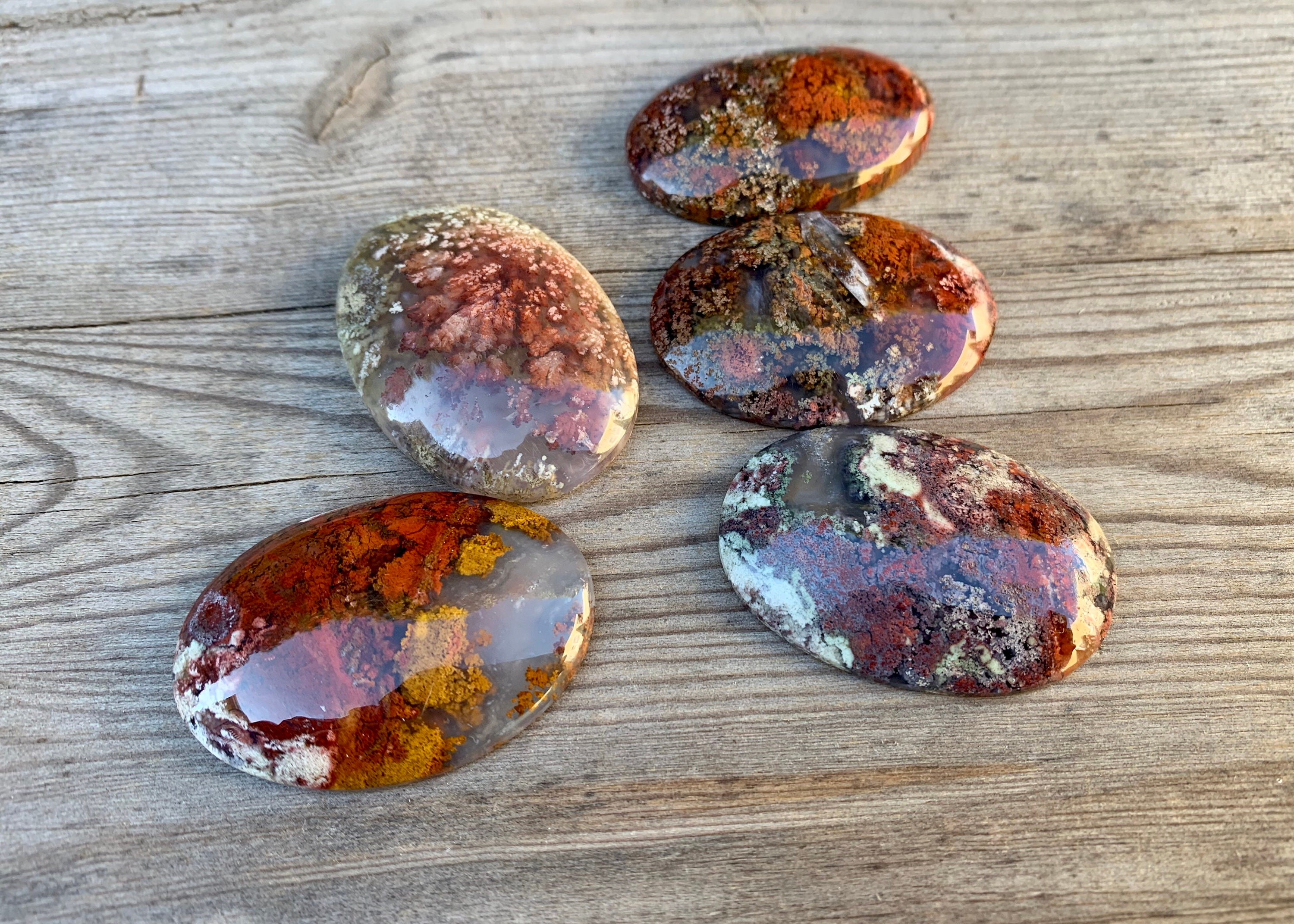 Scenic Quartz Cabochon Natural Smooth Polished Landscape Quartz ...