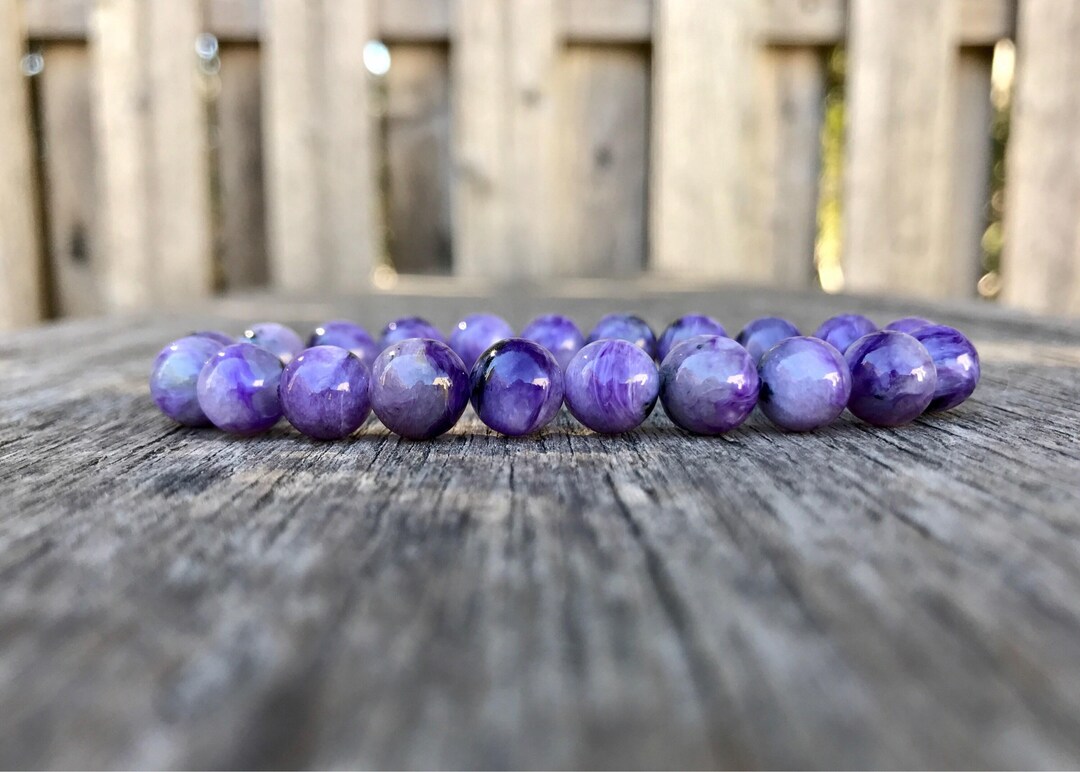 Lavender Charoite Bracelet 8mm Light Purple Charoite Bead Bracelet ...