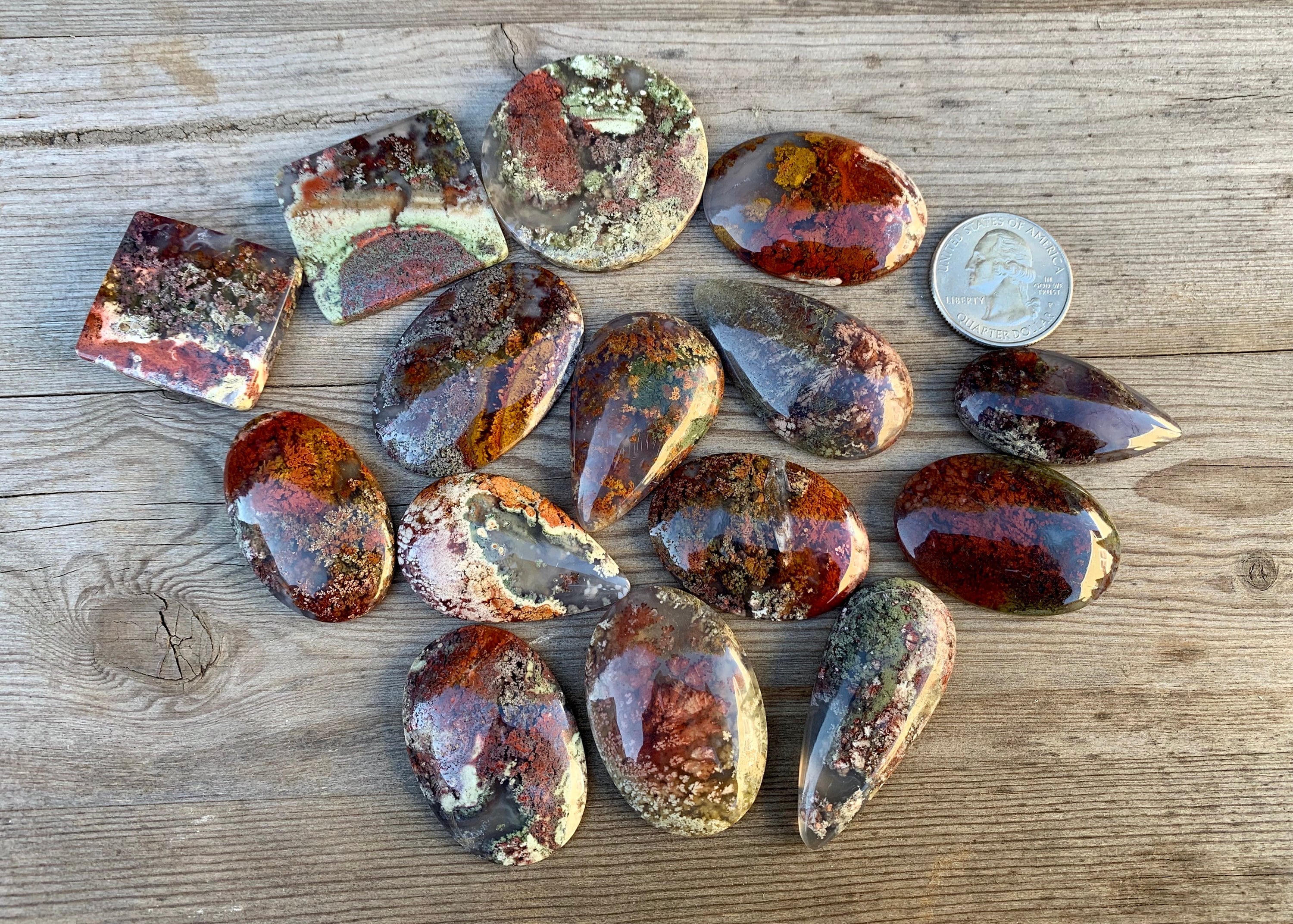 Scenic Quartz Cabochon Natural Smooth Polished Landscape Quartz ...