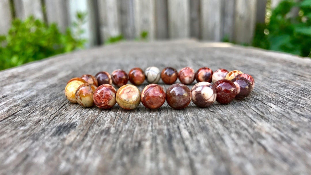 Birds Eye Rhoyolite Bracelet 8mm Bird Eye Rhyolite Beaded Gemstone ...