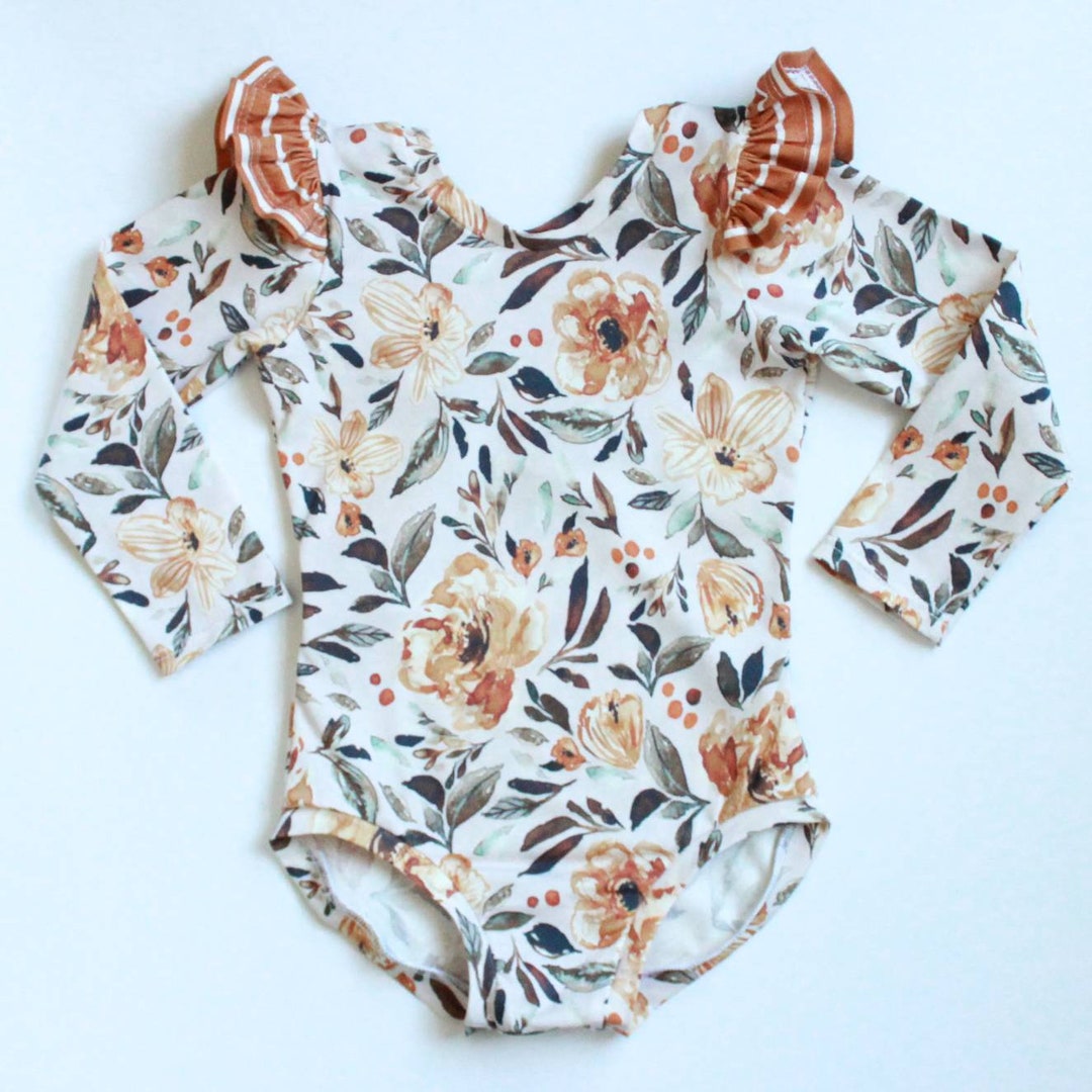 Autumn Garden Floral Leotard - Girls Leotards - Dance Leotard - Leotard ...