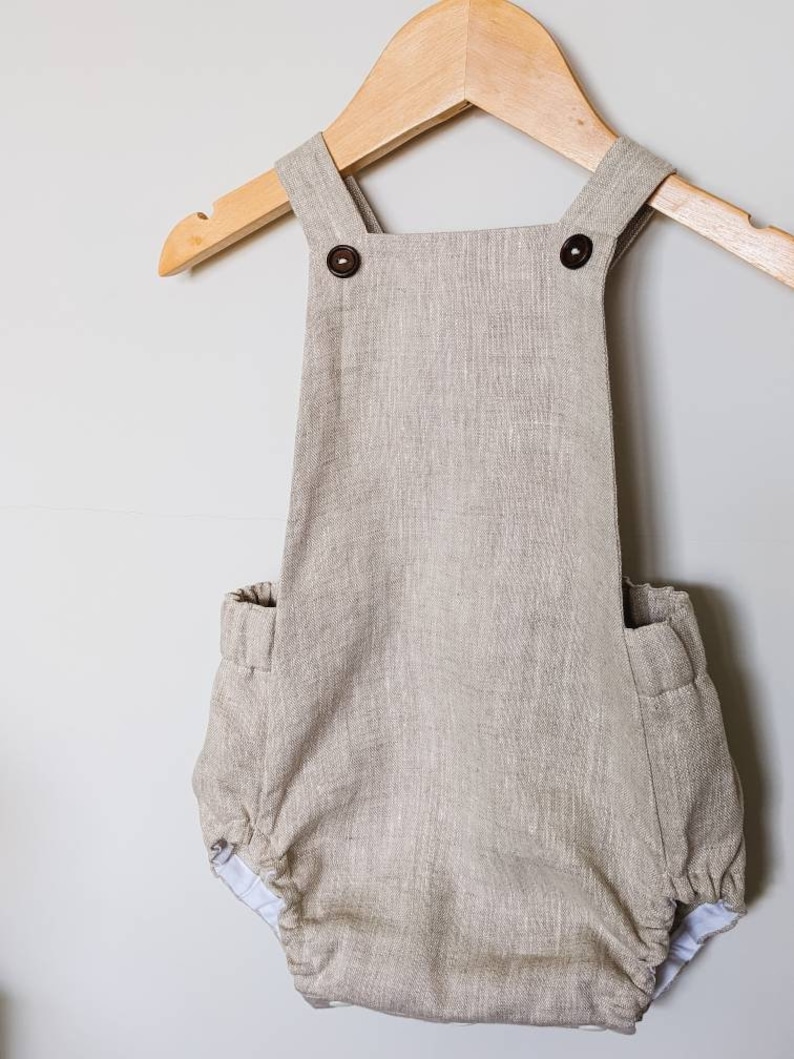 Linen Baby Romper in Natural Linen Toddler Romper Baby Boy - Etsy