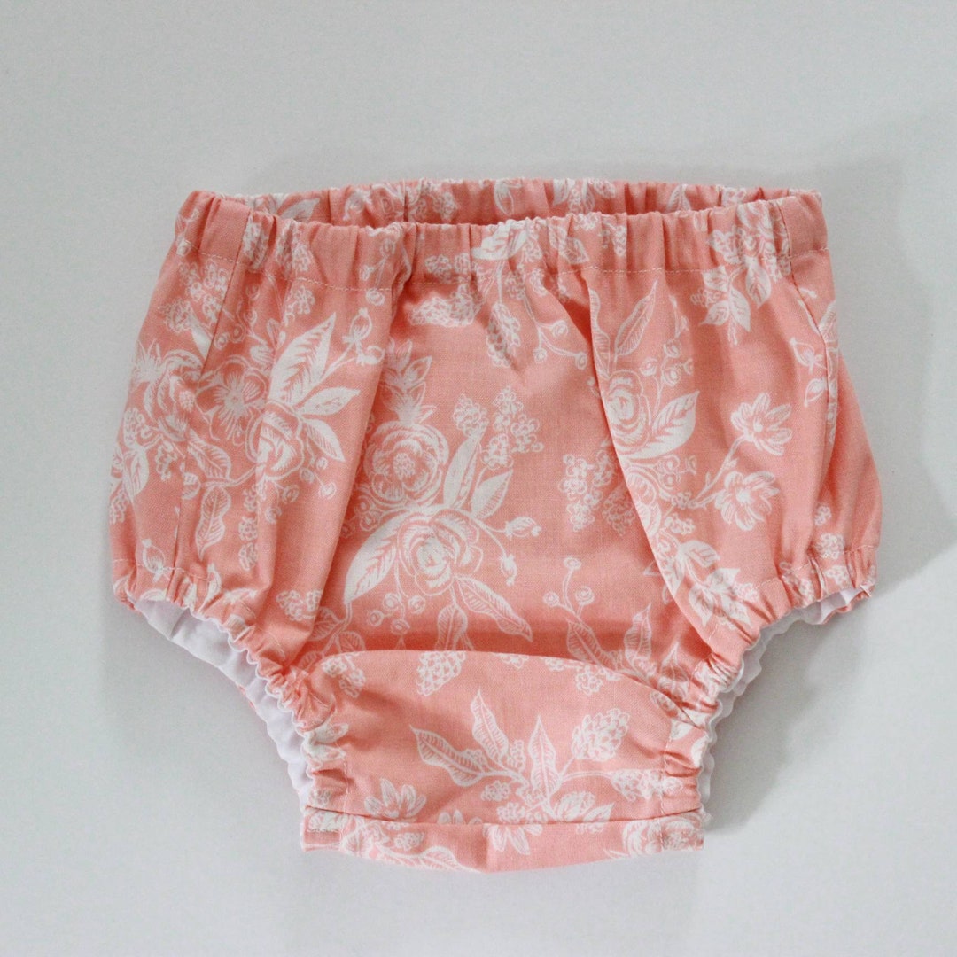 Peach Toile Bloomers - Peach Toddler Bloomers- Floral Bloomers - Nappy ...