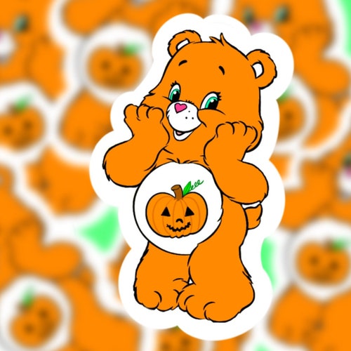 Pumpkin Care Bear Sticker Halloween Care Bear 90s Halloween - Etsy