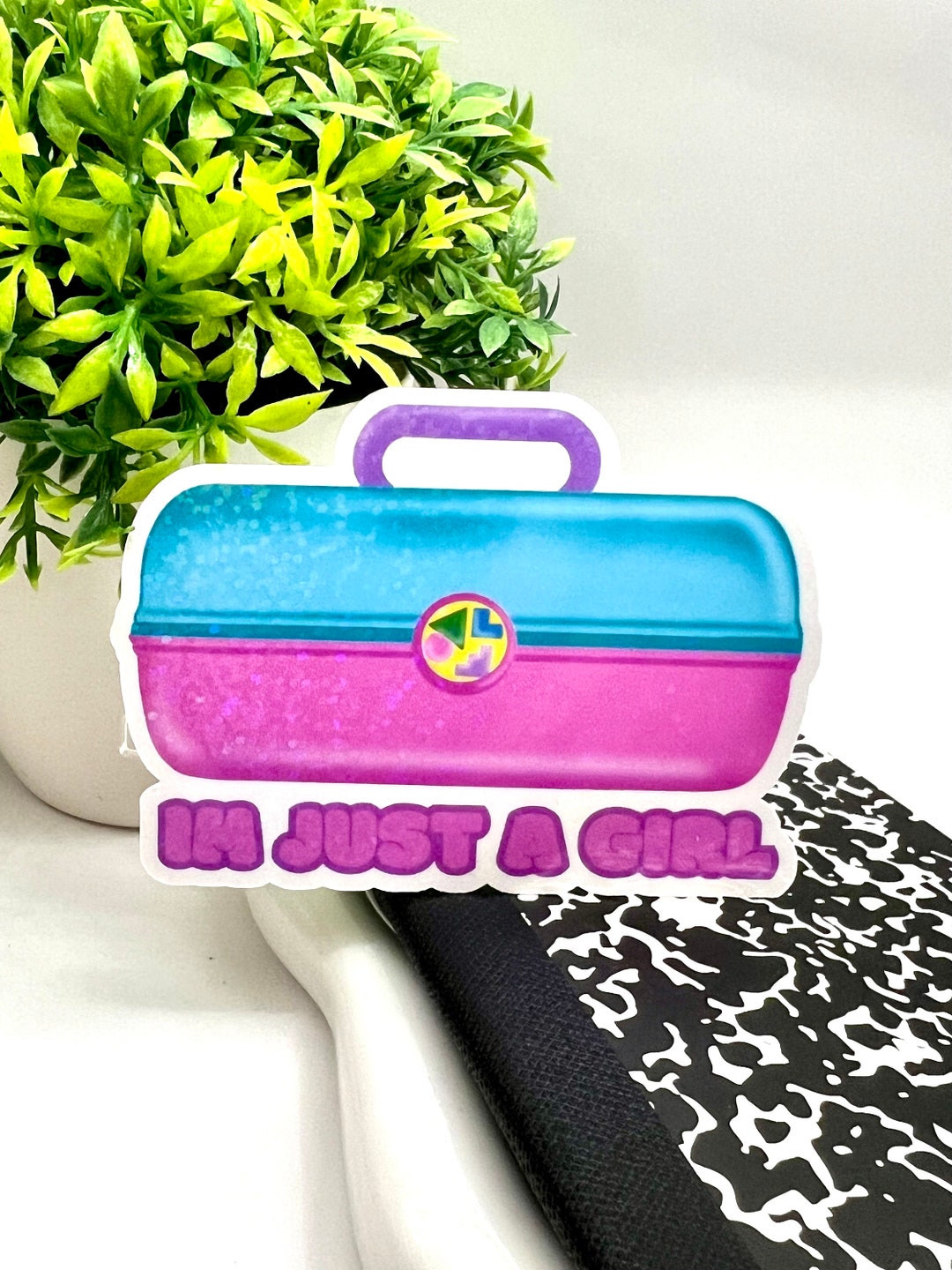 I'm Just A Girl Sticker, Caboodle Sticker, 90s Girl, Y2K, Millennial ...