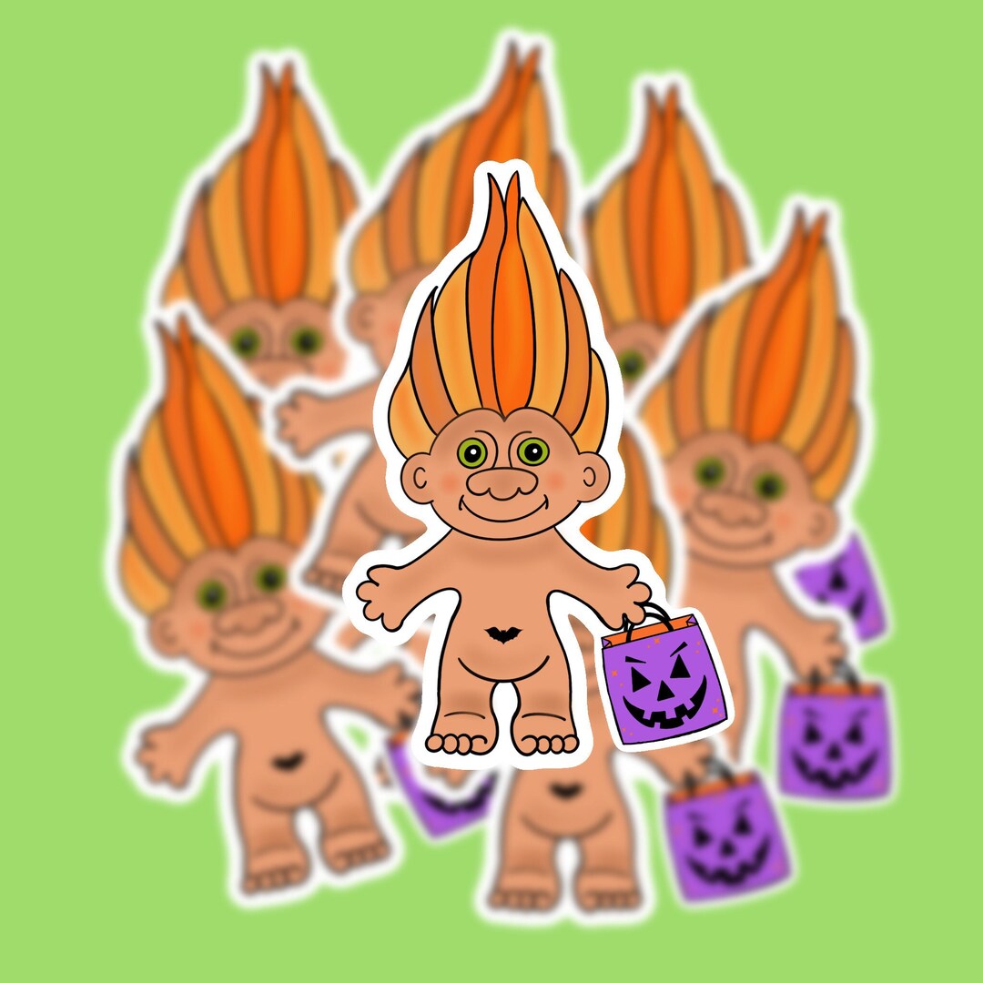 Halloween Troll Vintage Wish Troll Trolls Sticker Vintage Halloween 90 ...