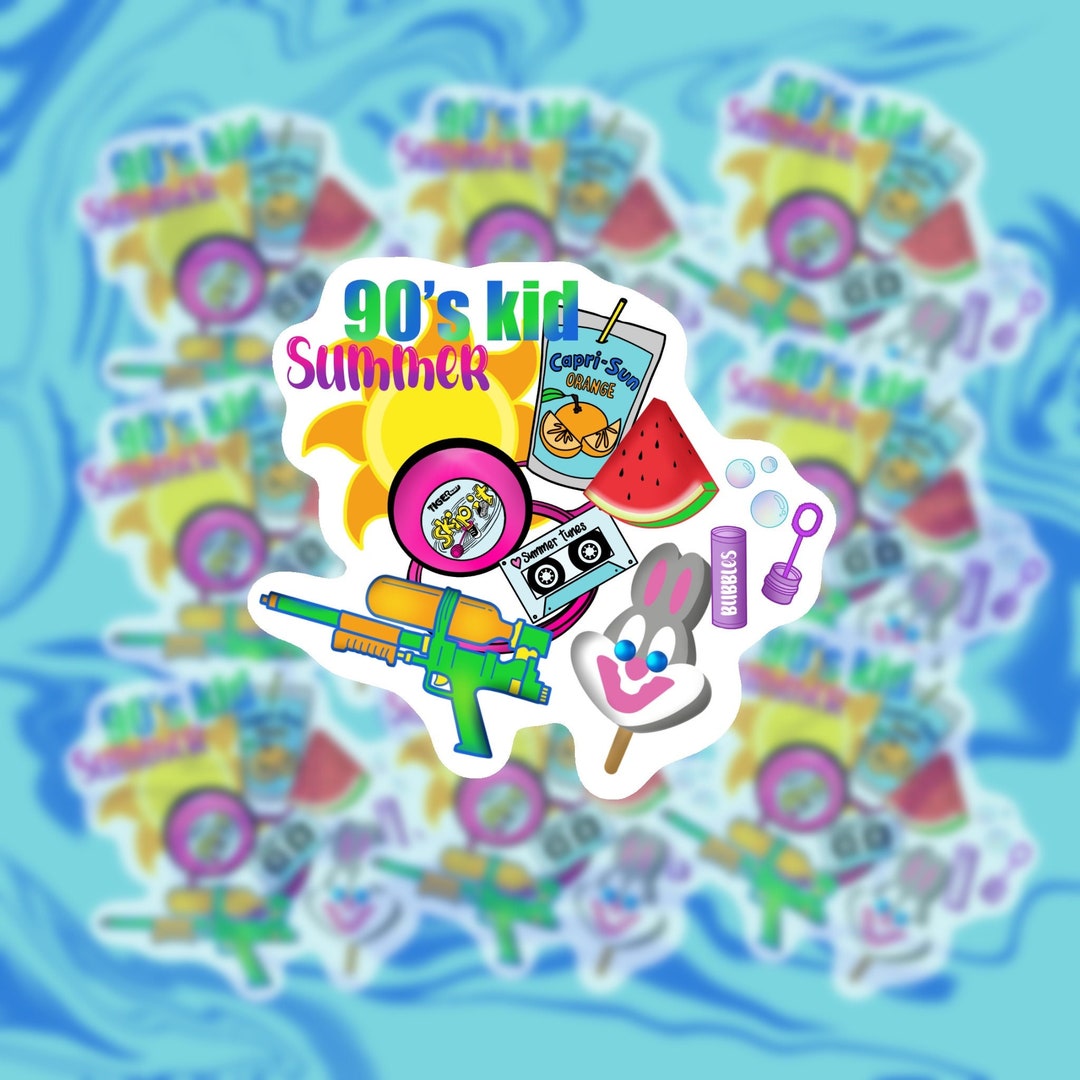 90's Kid Summer Sticker, 90's Kid, 90's Summer, 90's Aesthetic, 90's ...