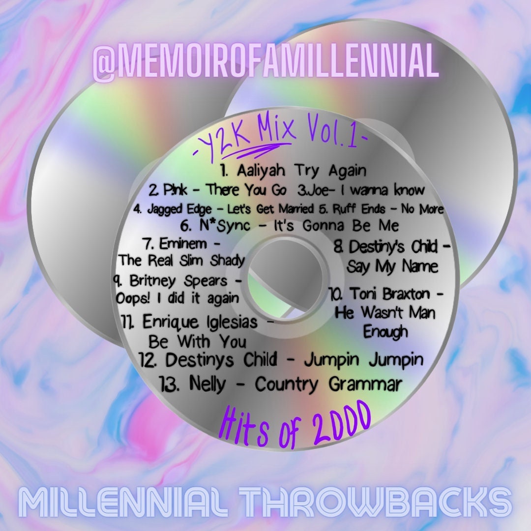 Millennial Mix CD Sticker, Mixed CD, 90s Mix CD, Y2k Mix Cd, 90s Music ...
