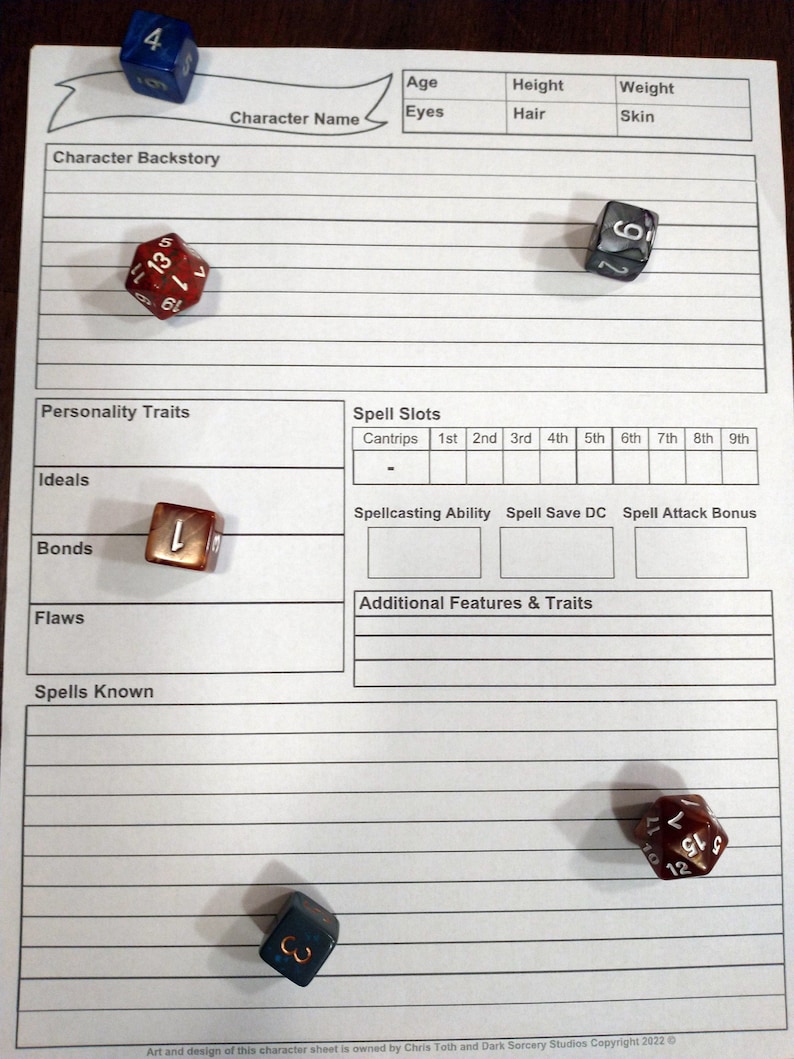 Illustrated Paladin Character Sheet for Dungeons & Dragons 5e - Etsy